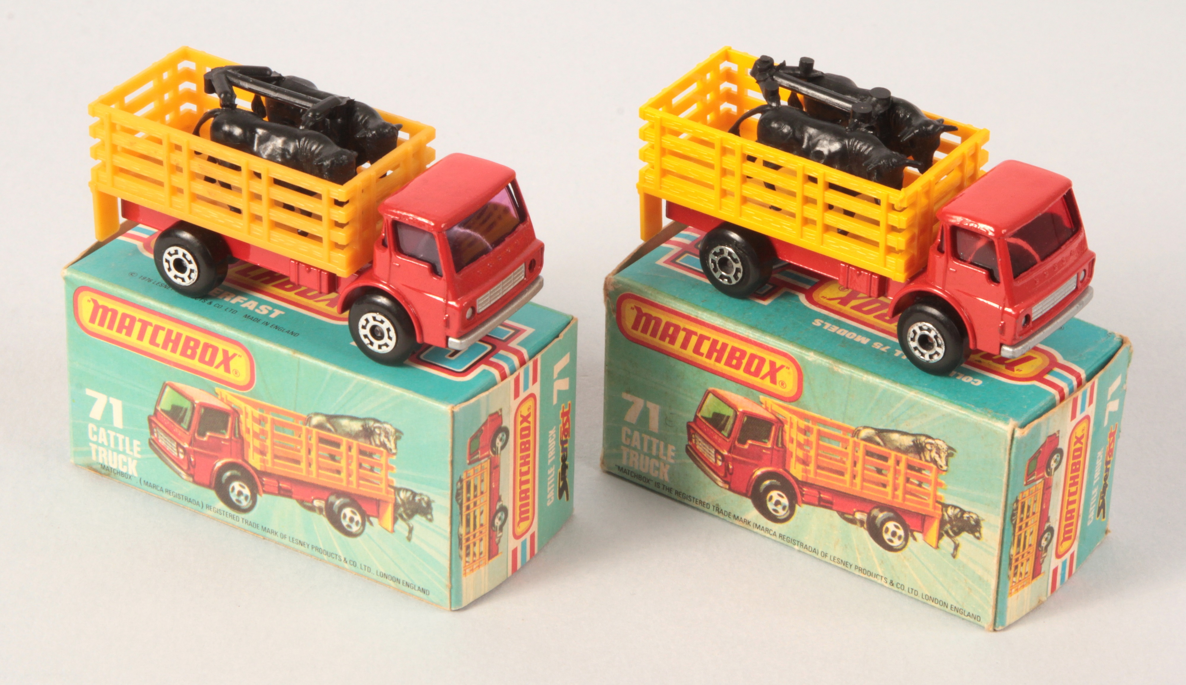 Lot 310 - Matchbox Superfast 2 x 71c Dodge Cattle