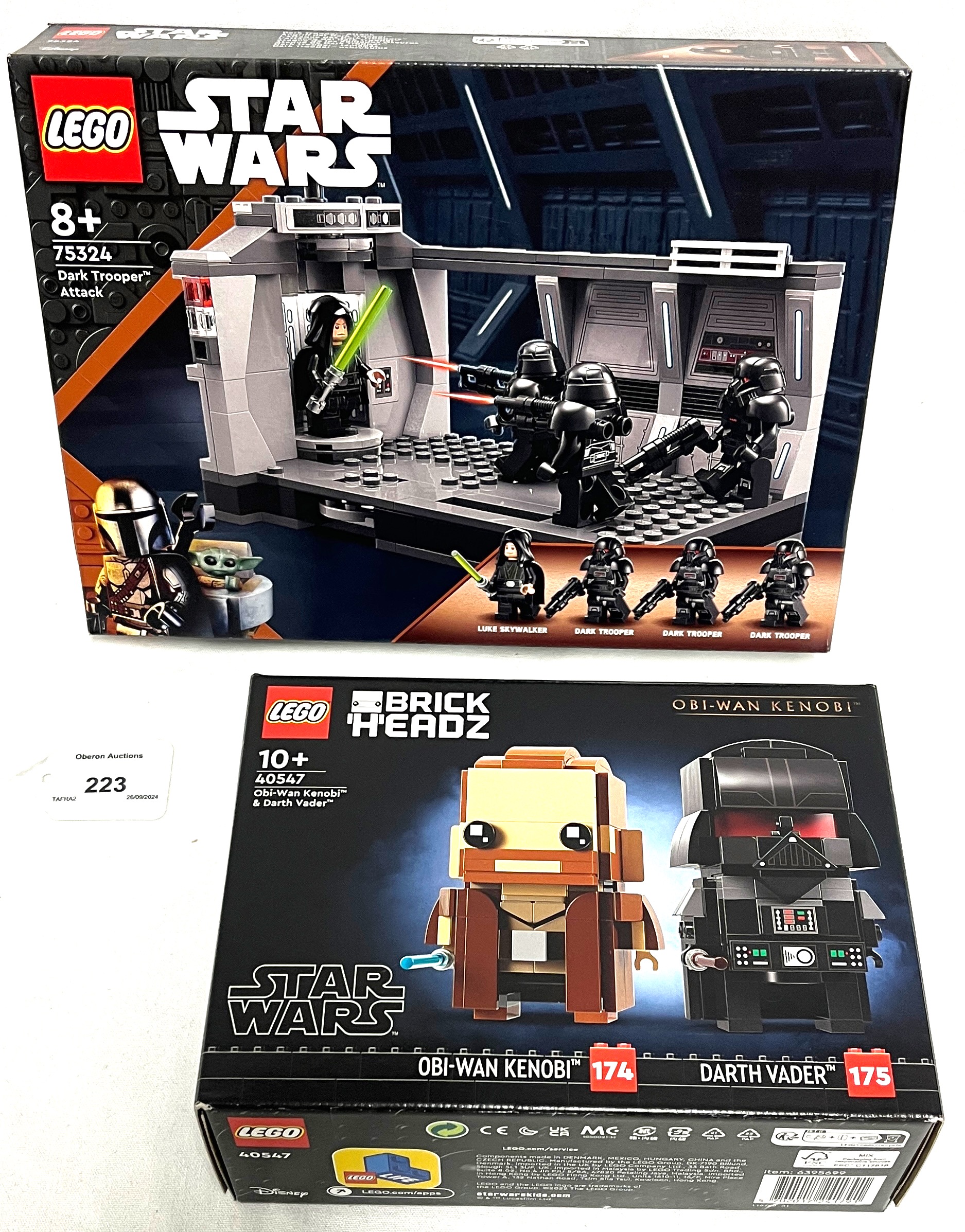 Lot 223 - Lego Star Wars Set number 75324 Dark Trooper
