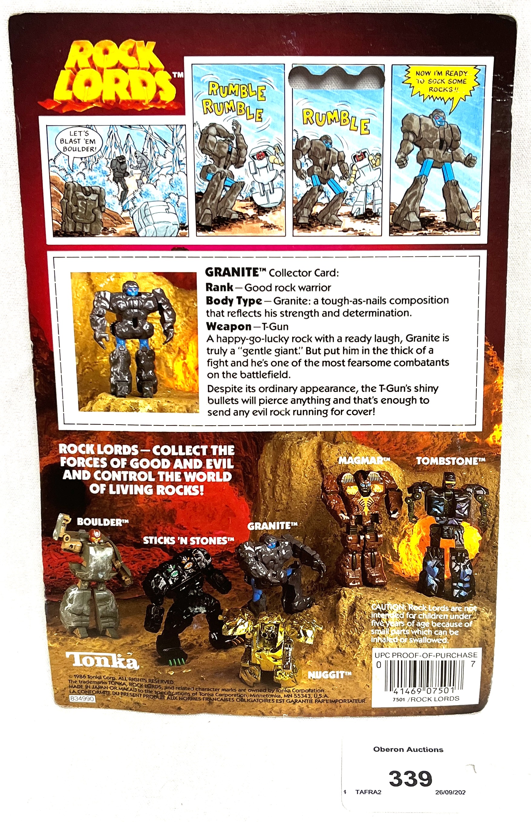 Lot 339 - Tonka vintage Rock Lords Granite figure MOC