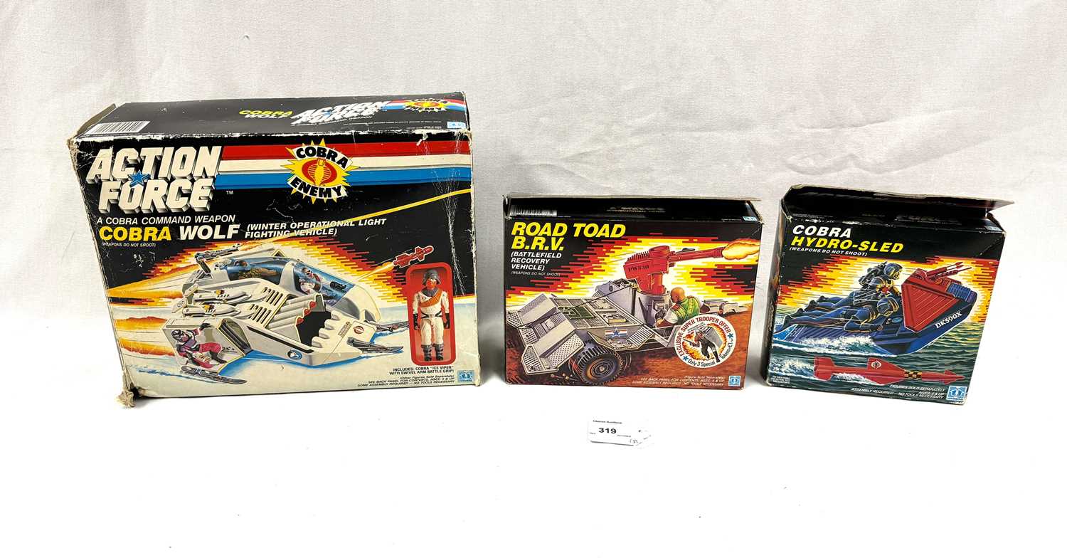 Lot 319 - Hasbro vintage Action Force vehicles x 3 MIB