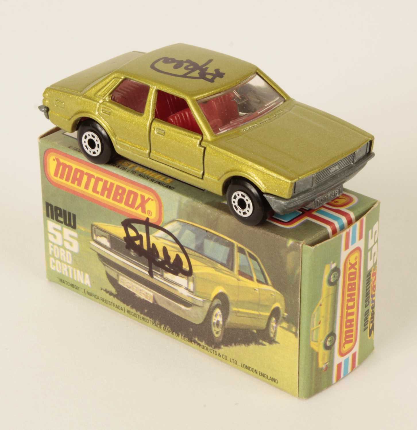 Lot 315 - Matchbox Superfast 55d Ford Cortina SIGNED