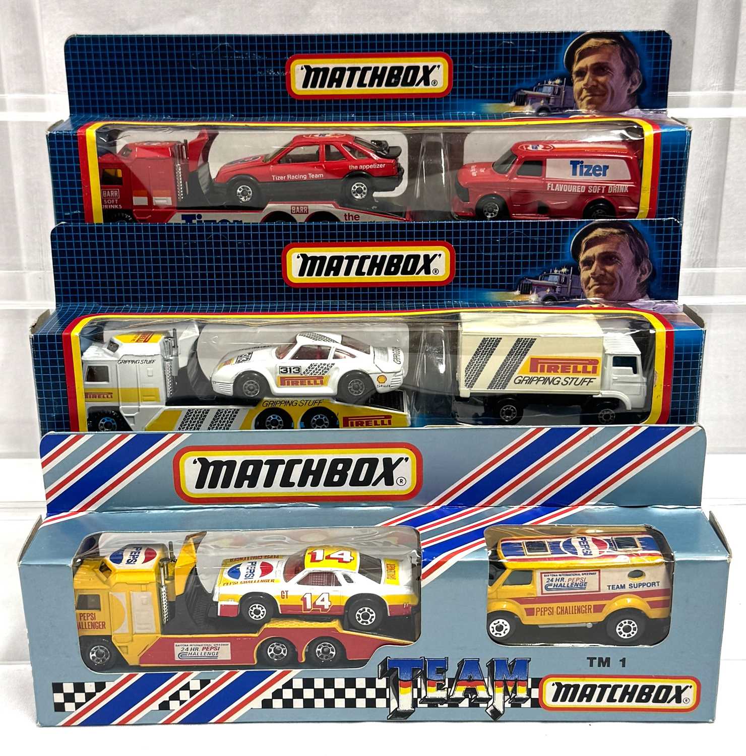 Lot 457 - Matchbox Superfast Group of 9 x Team Convoy