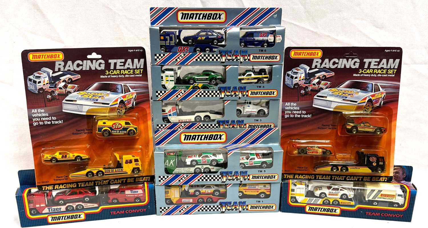 Lot 457 - Matchbox Superfast Group of 9 x Team Convoy