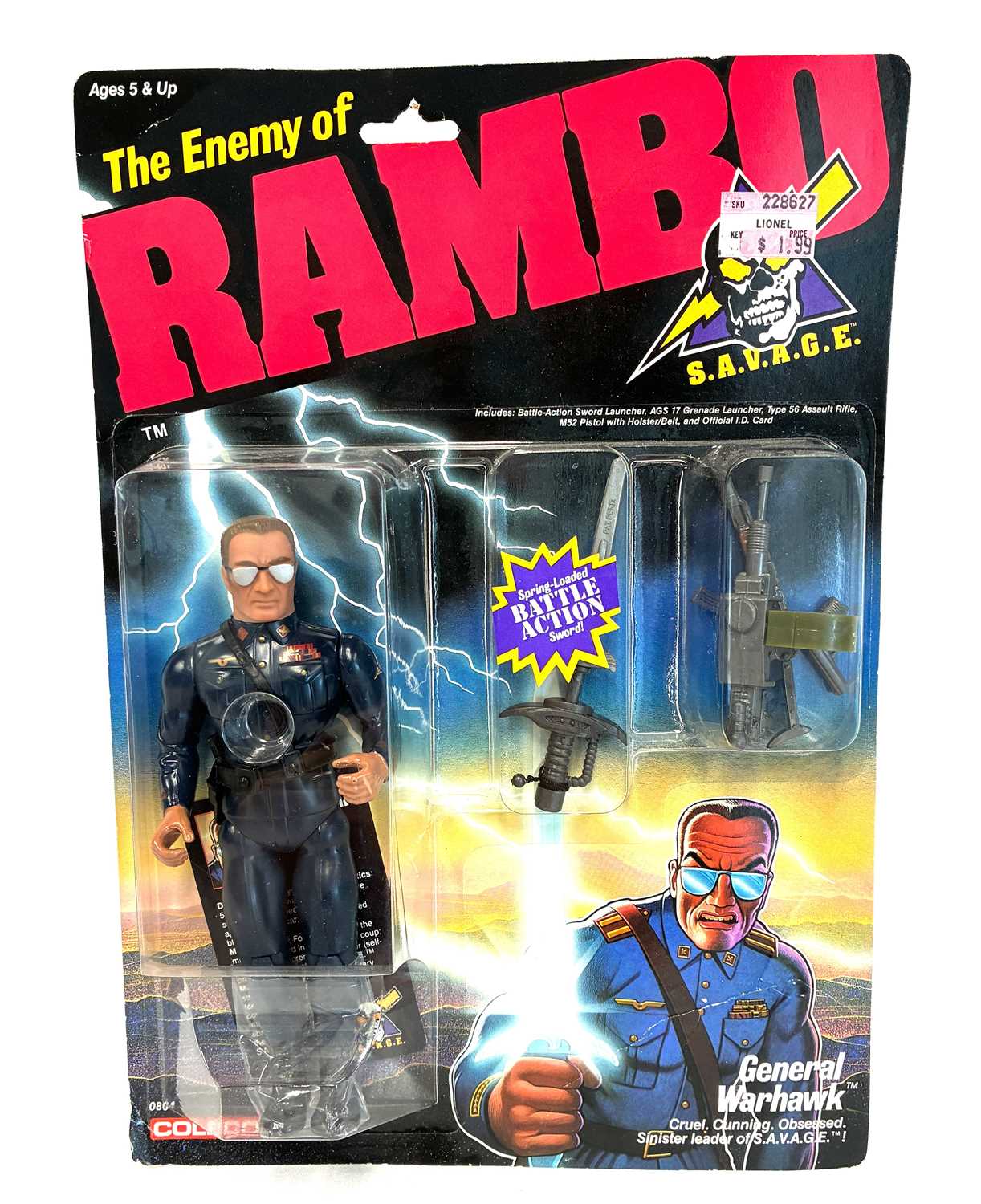 Lot 342 - Coleco vintage Rambo General Hawk figure