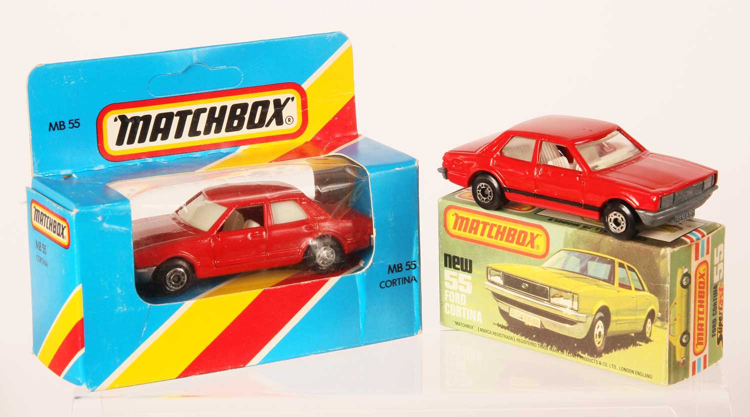 Lot 453 - Matchbox Superfast 2 x 55d Ford Cortina